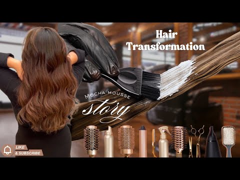 Luxury Hair Color Transformation | Mocha Mousse Hair Color at High-End Salon