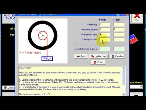 Wheel moments of inertia