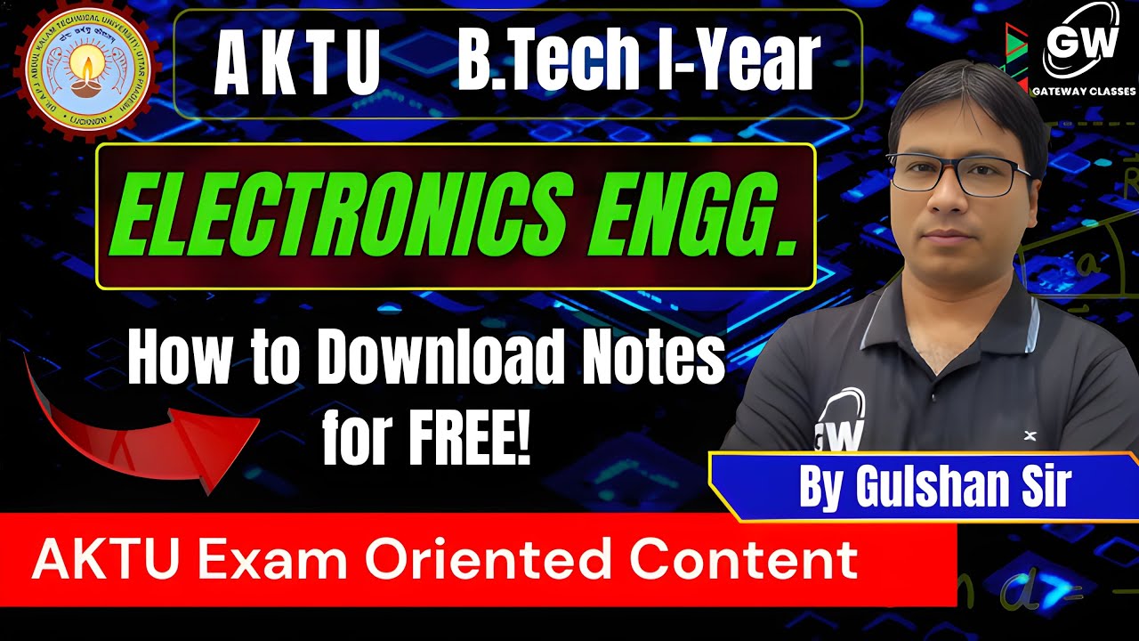 🧾 B.Tech 1st Year AKTU Notes 📘 | Electronics Engineering Notes Download