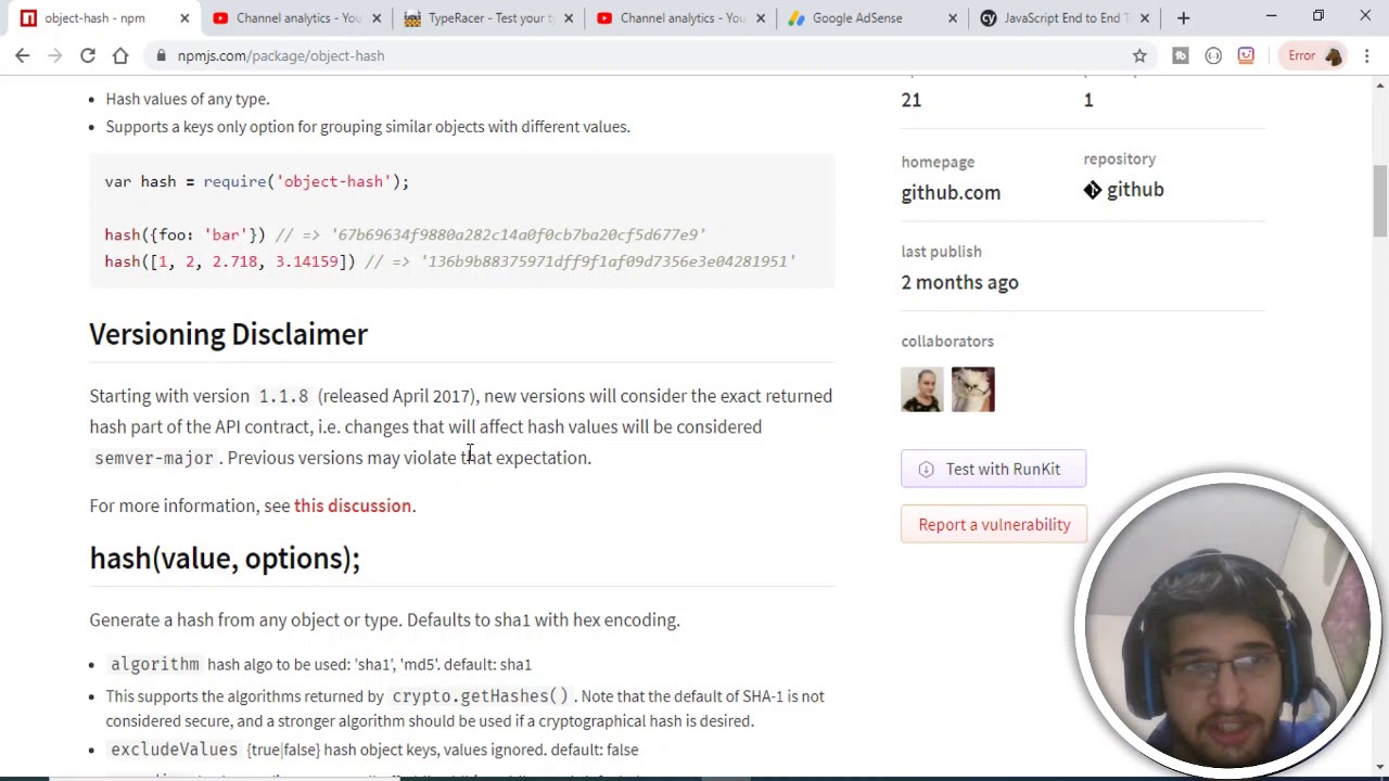 Node.js Library for Generating Hashes of Objects and Arrays