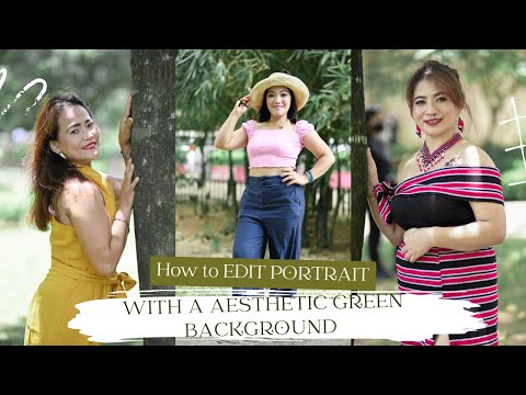 How to EDiT Portrait with an AESTHETIC GREEN background in MOBILE | Lightroom Preset | Tutorial