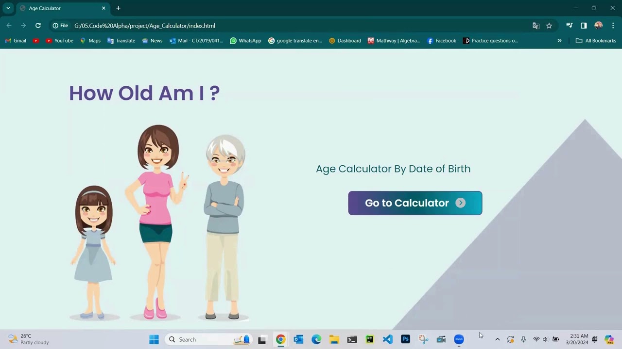 Age Calculator | Responsive | HTML , CSS , Javascript | Demo | DevZone