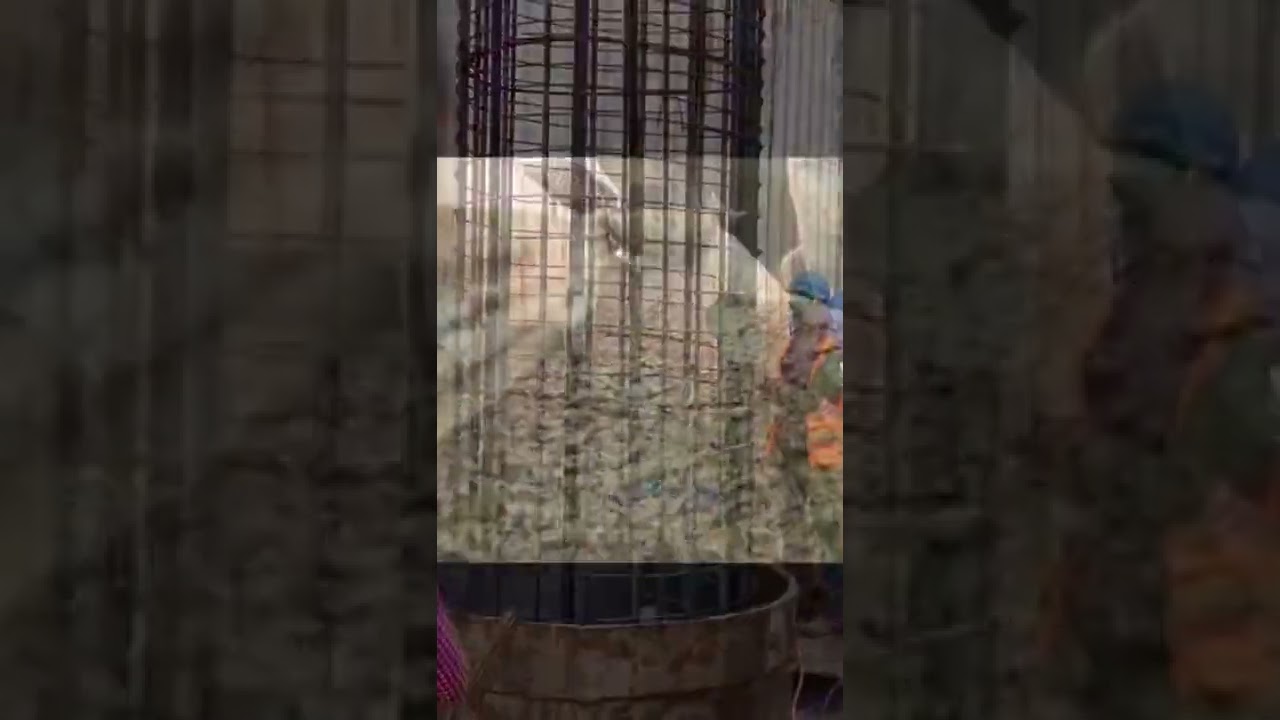 Bored pile rebar installing and Pouring concrete