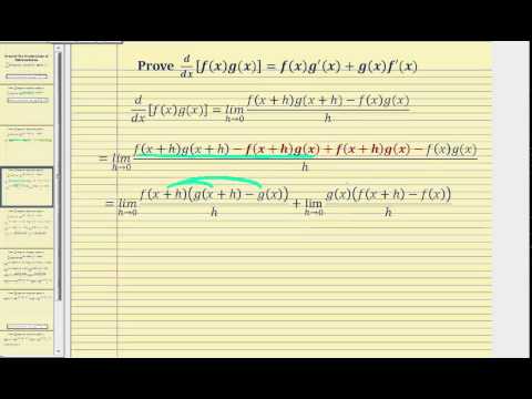 Proof – The Product Rule of Differentiation | Math Help from Arithmetic ...