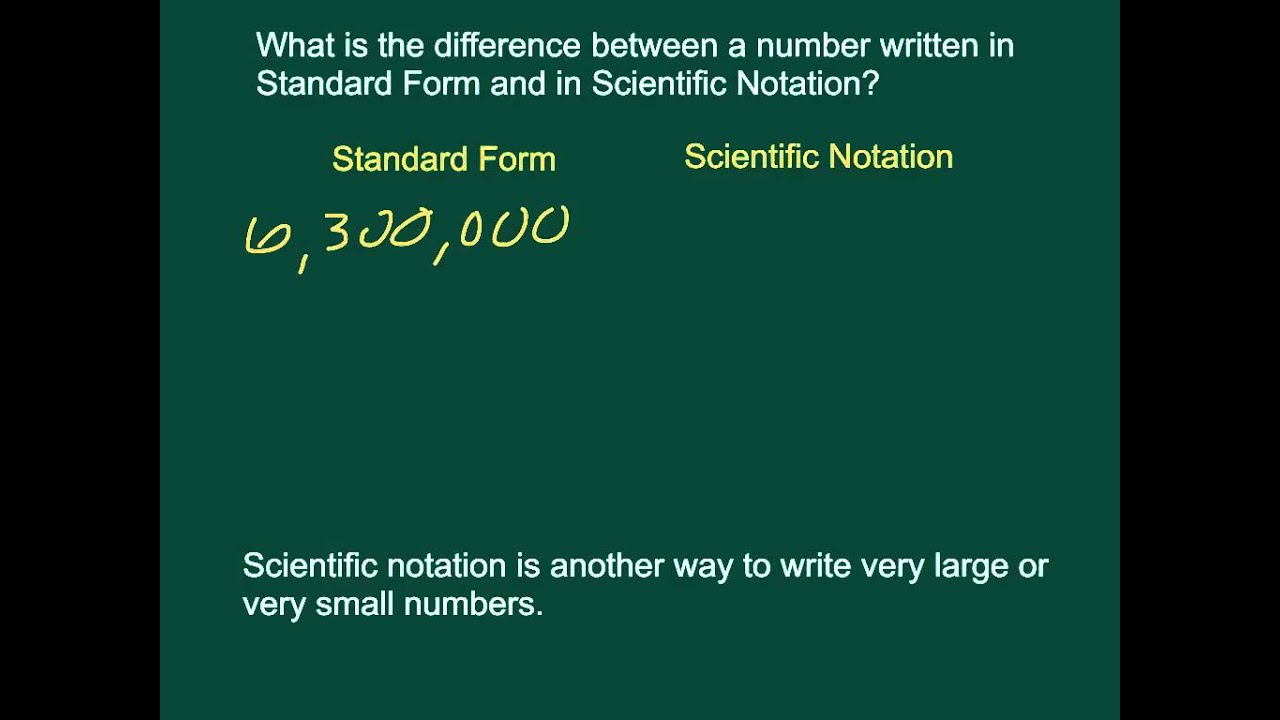 Scientific vs Standard Notation