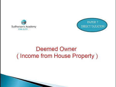 Deemed owner ( Income from House Property )- (Tutorial in Tamil)