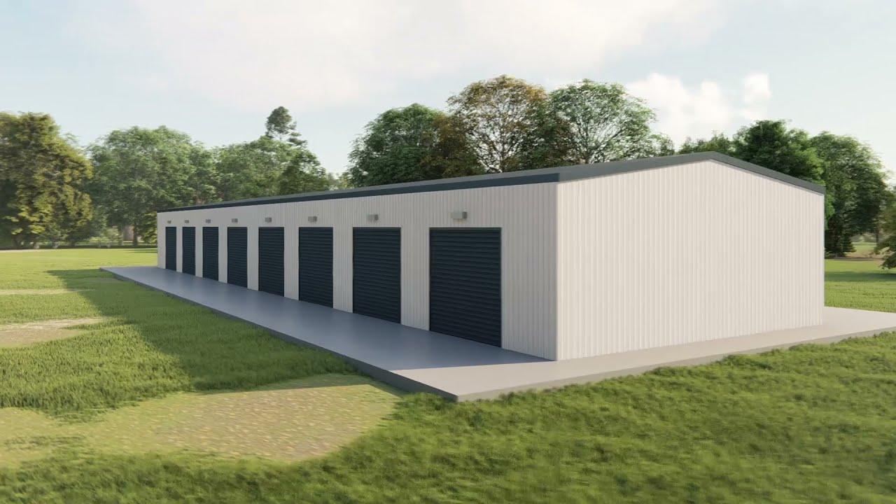 Mini-Storage Metal Building - 3D Rendering