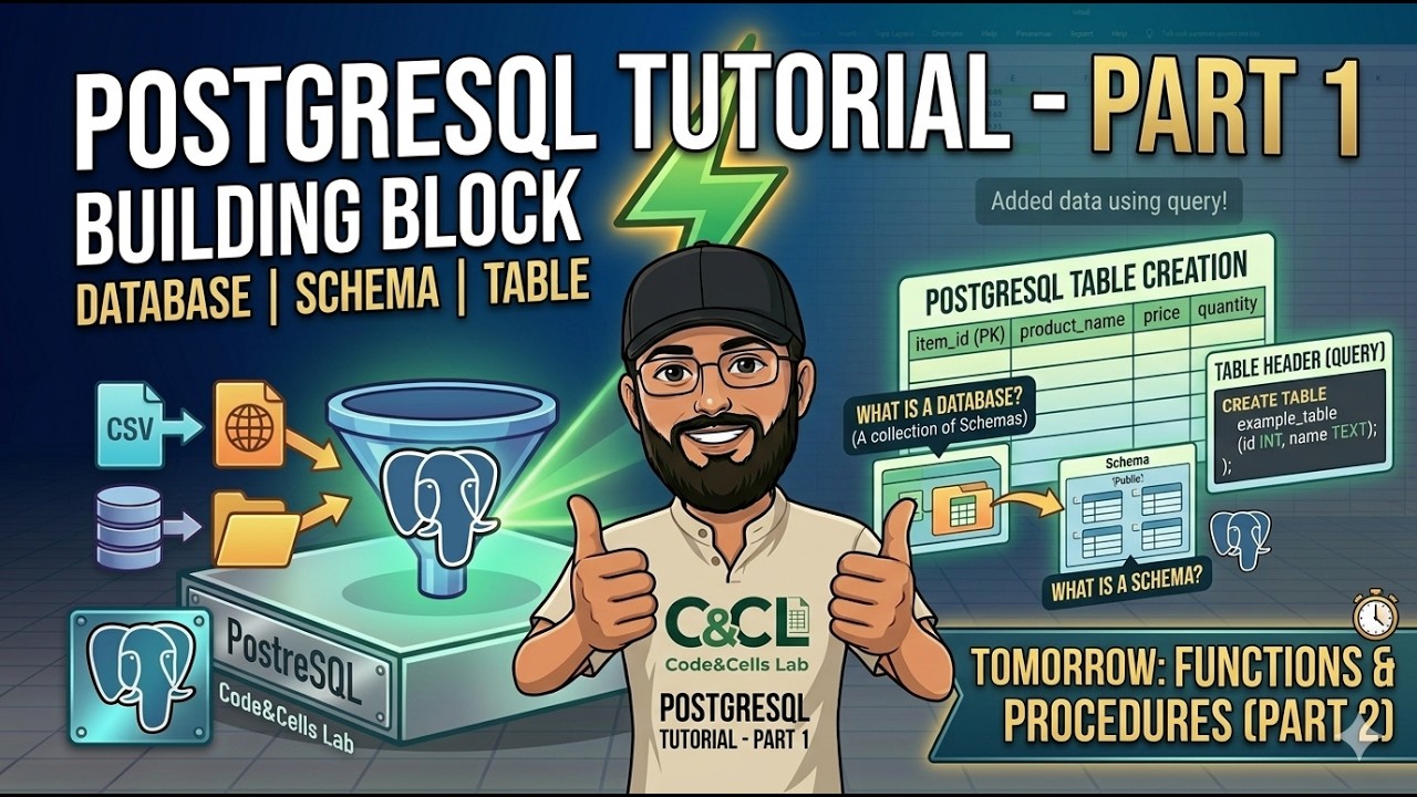 PostgreSQL Tutorial Part 1: Create Databases, Schemas, & Tables from Scratch