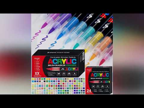 Acrylic Paint Pens Markers Brush Tip Paint Markers for Rock Painting Wood Canvas Stone Christmas Gif
