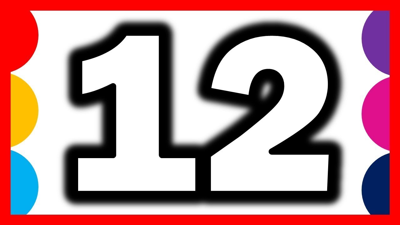 Painting number 12 coloring pages for kids children toddler to learn paint & colors videos