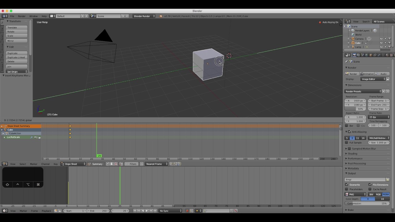 Beginners Blender 3D: Tutorial 11 - The Basics of Animation (2.78 HD Update)
