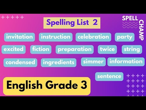 English Grade 3 Spelling List 2