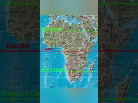 Tropic of Cancer Tropic of Capricorn and equator passes. Only through Africa continent