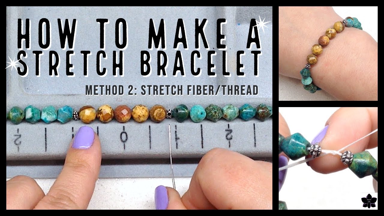 How to Make a Beaded Stretch Bracelet Tutorial,  Method #2