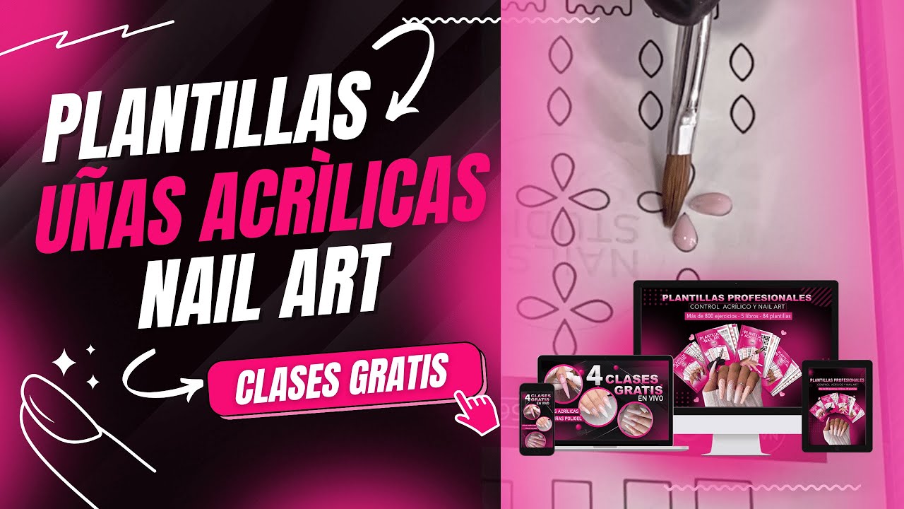 PLANTILLAS  de PRACTICA  para UÑAS  - Control de acrilico, Diseño 3D y Nail Art