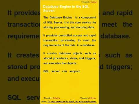 Database Engine in the SQL Server. #shorts #youtubeshorts #shortsvideo #sql #2023