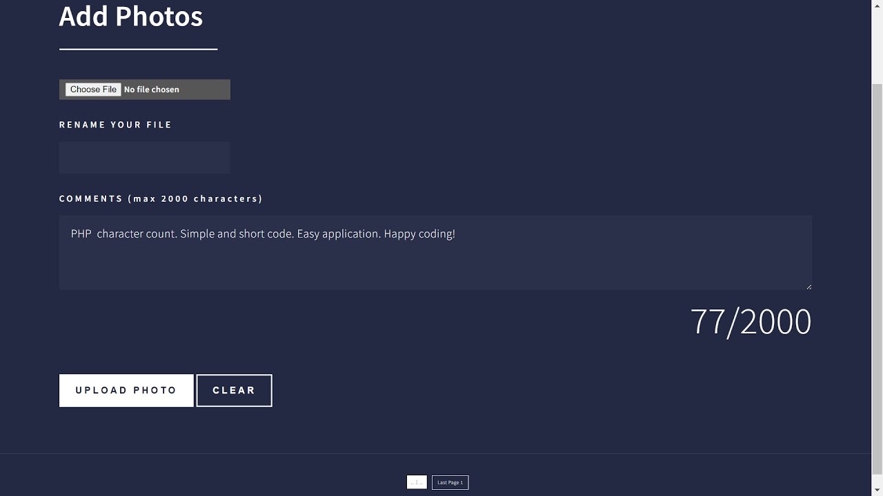 PHP Character Count on Textarea | Use simple Javascript | Source code screenshot link included
