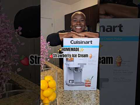 EASY Homemade Strawberry Ice Cream Recipe with Cuisinart 🍓🍦✨️