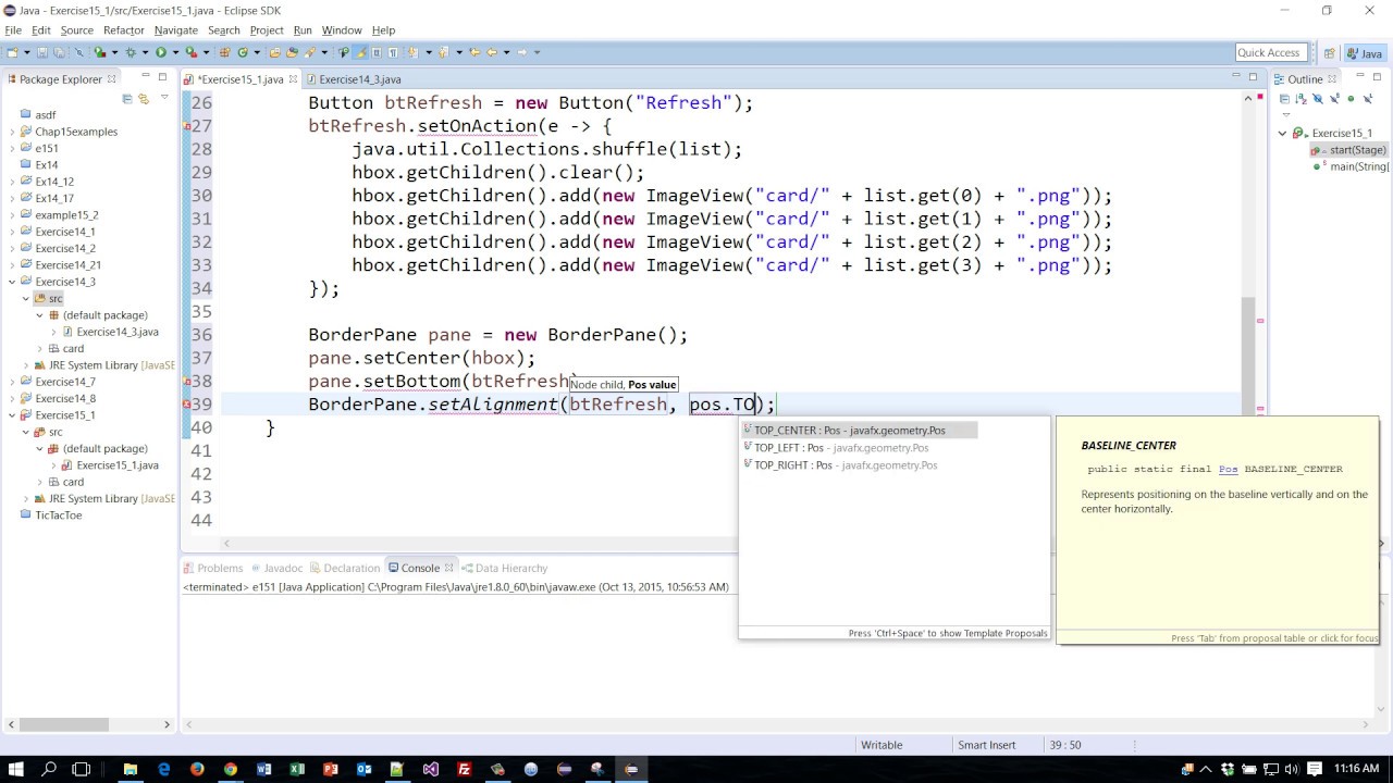 Java Programming 2 - Chapter 15 Homework Part 1