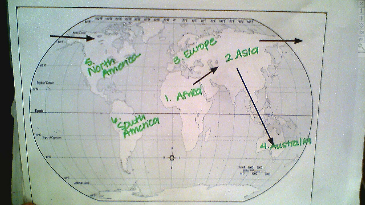 Early Human Migration Map