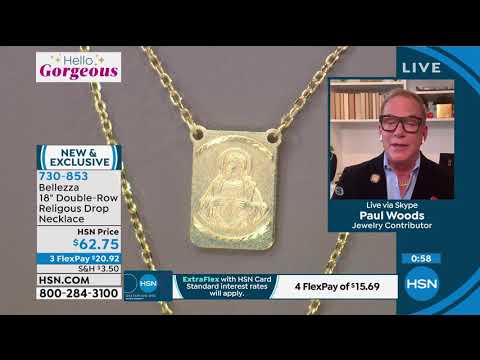 Bellezza 18" Bronze DoubleRow Religious Drop Necklace