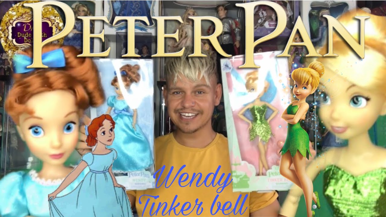 New Disney Store Classic Wendy & TinkerBell Dolls