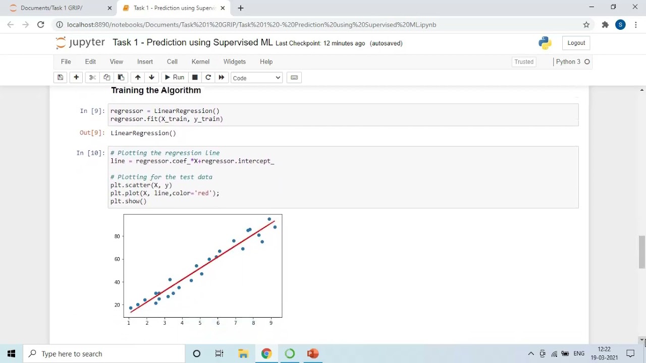 GRIP@TSF Task 1 : Prediction using Supervised Machine Learning