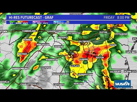 Watch: Weather radar shows severe storms possible south of DMV