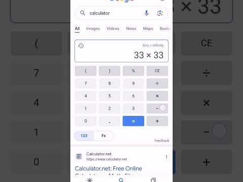 how to get on google calculator infinity