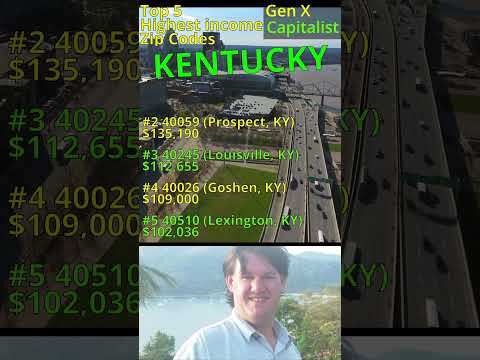 Top 5 KENTUCKY Highest Income areas by zip code.
