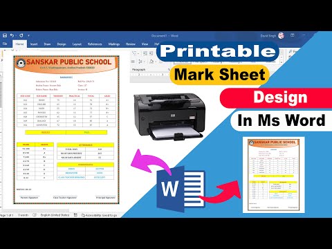 Ms Word Me Marksheet Banana Seekhen Marksheet Markshe - vrogue.co