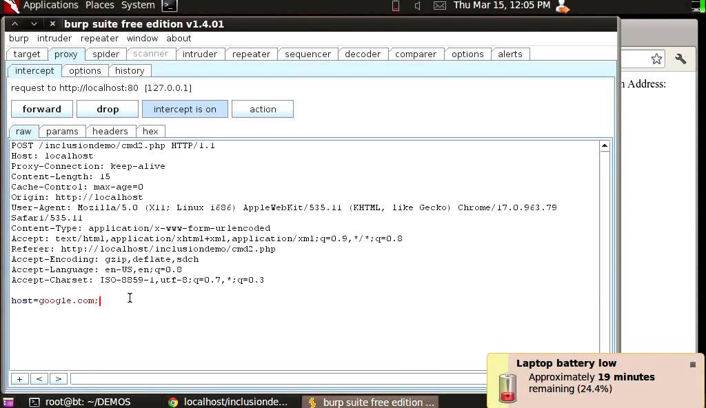 HTTP POST PHP Command Injection