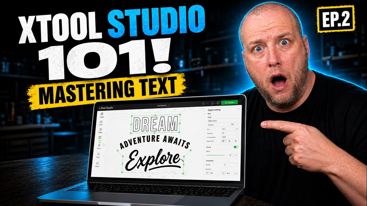 xTool Studio Text Tools: Warp, Curves & Cut Files