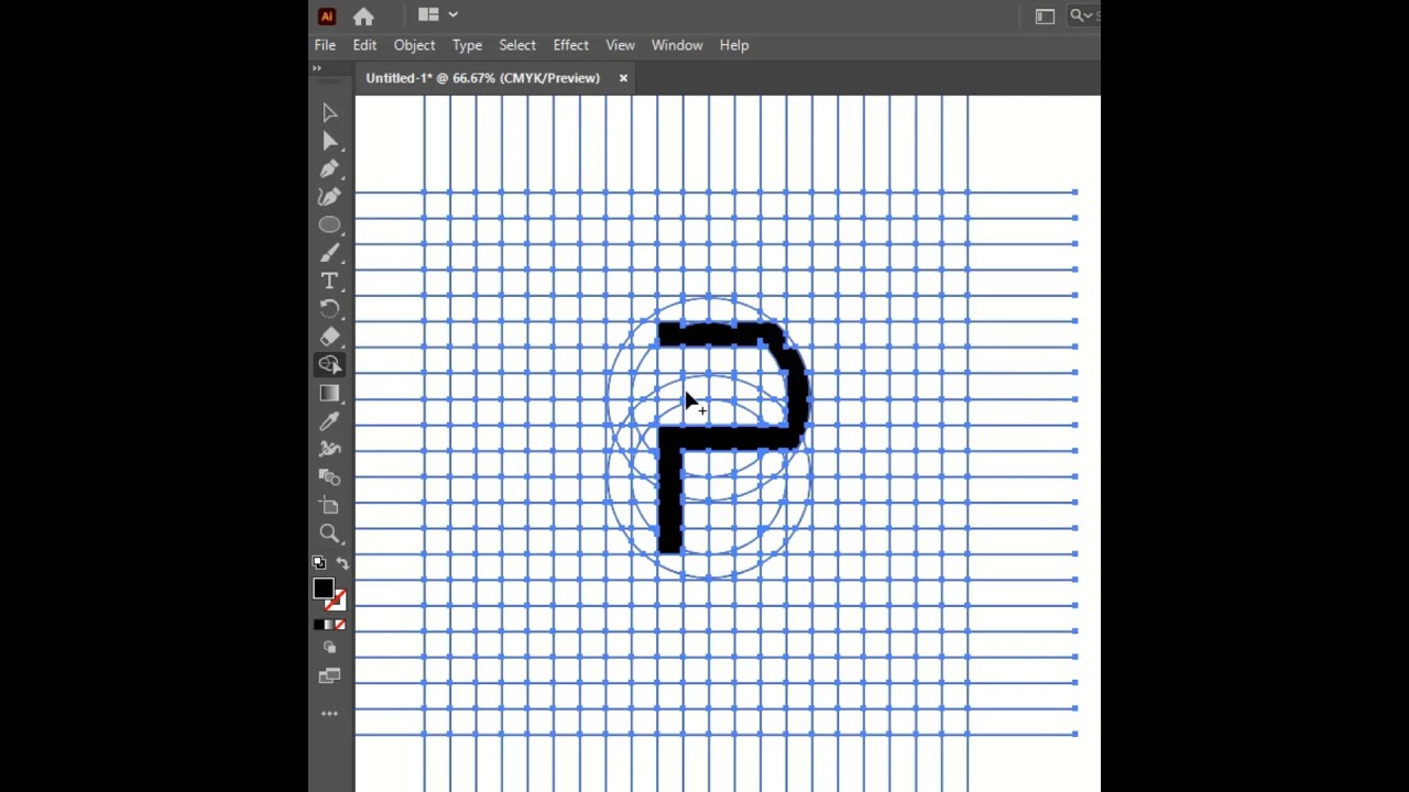 LETTER B LOGO USING GRID METHOD