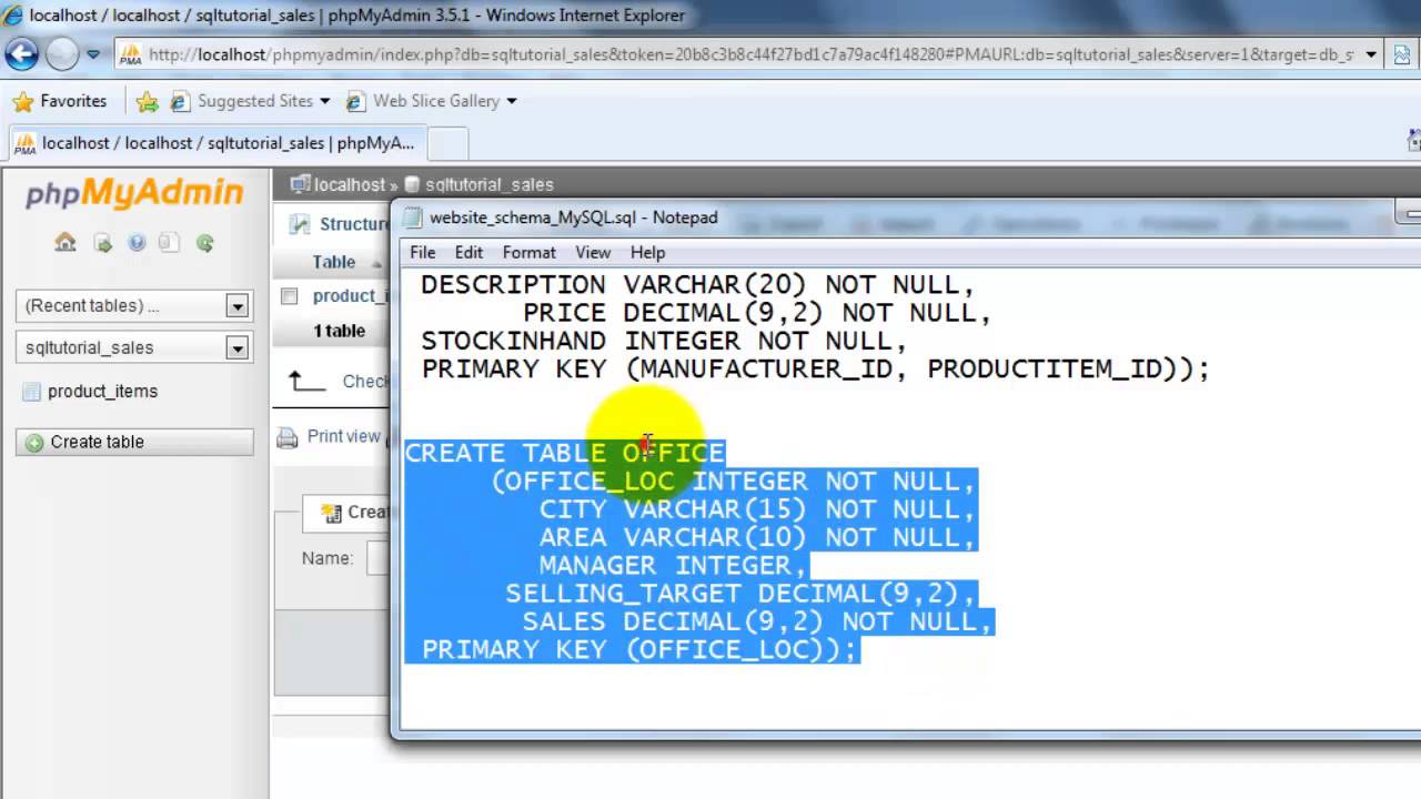 SQL Complete Tutorial - CREATE and INSERT columns under the table name - Chapter 4