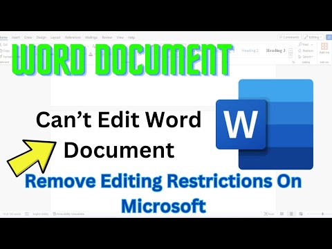 How to Fix Word Can’t Edit Word Document | Remove Editing Restrictions On Microsoft Word