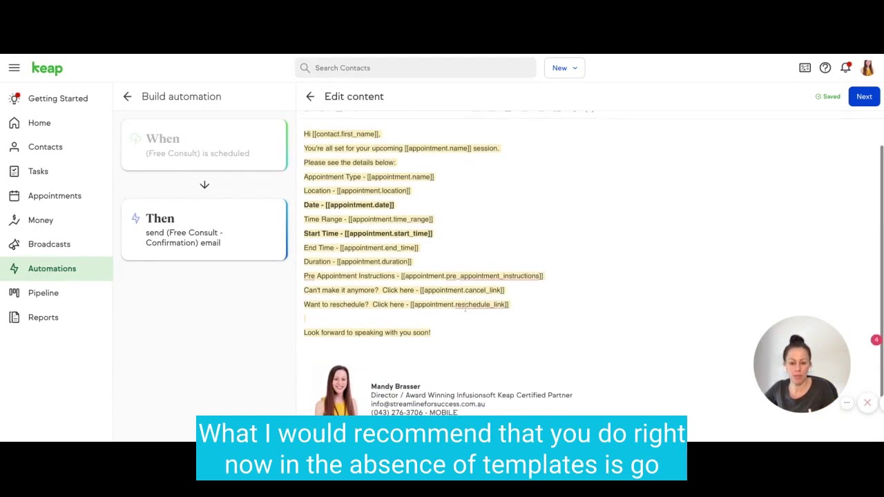 How To Setup Keap Appointment Reminders