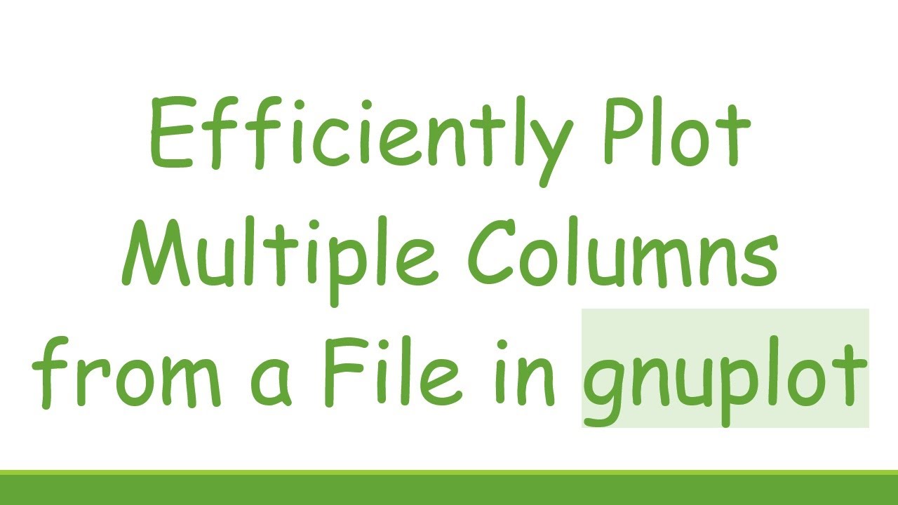 Efficiently Plot Multiple Columns from a File in gnuplot