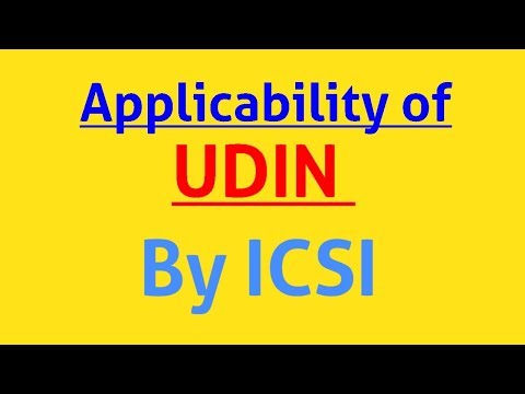 Applicability of Unique Document Identification Number (UDIN) by ICSI