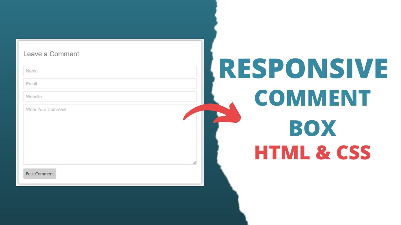 Responsive Comment Box | HTML & CSS | Web Development
