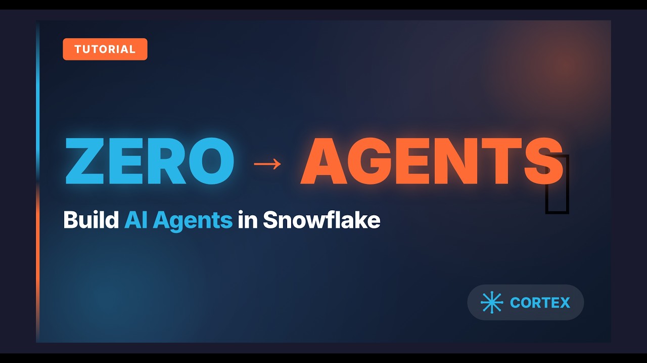From Zero to AI Agent in 20 Minutes | Snowflake Cortex Tutorial