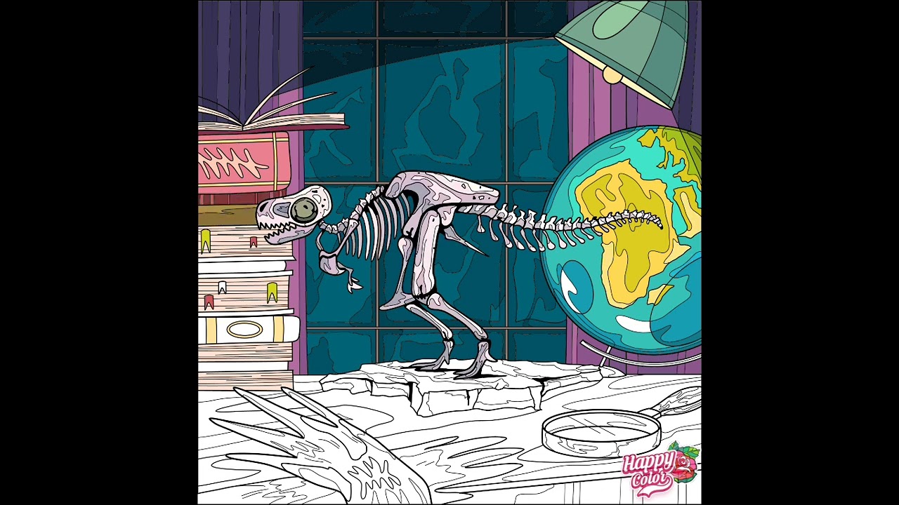 Miniature Dinosaur Skeleton | Happy Color