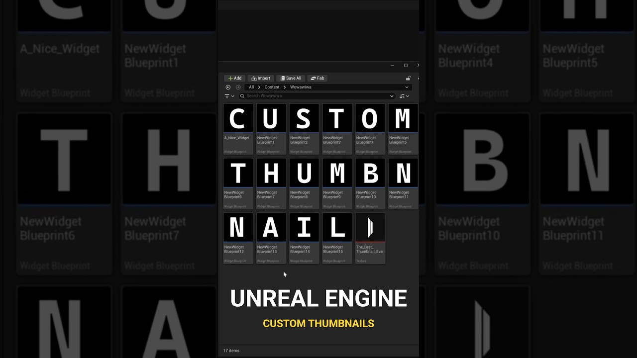 Add Custom Widget Thumbnails in Unreal Engine!