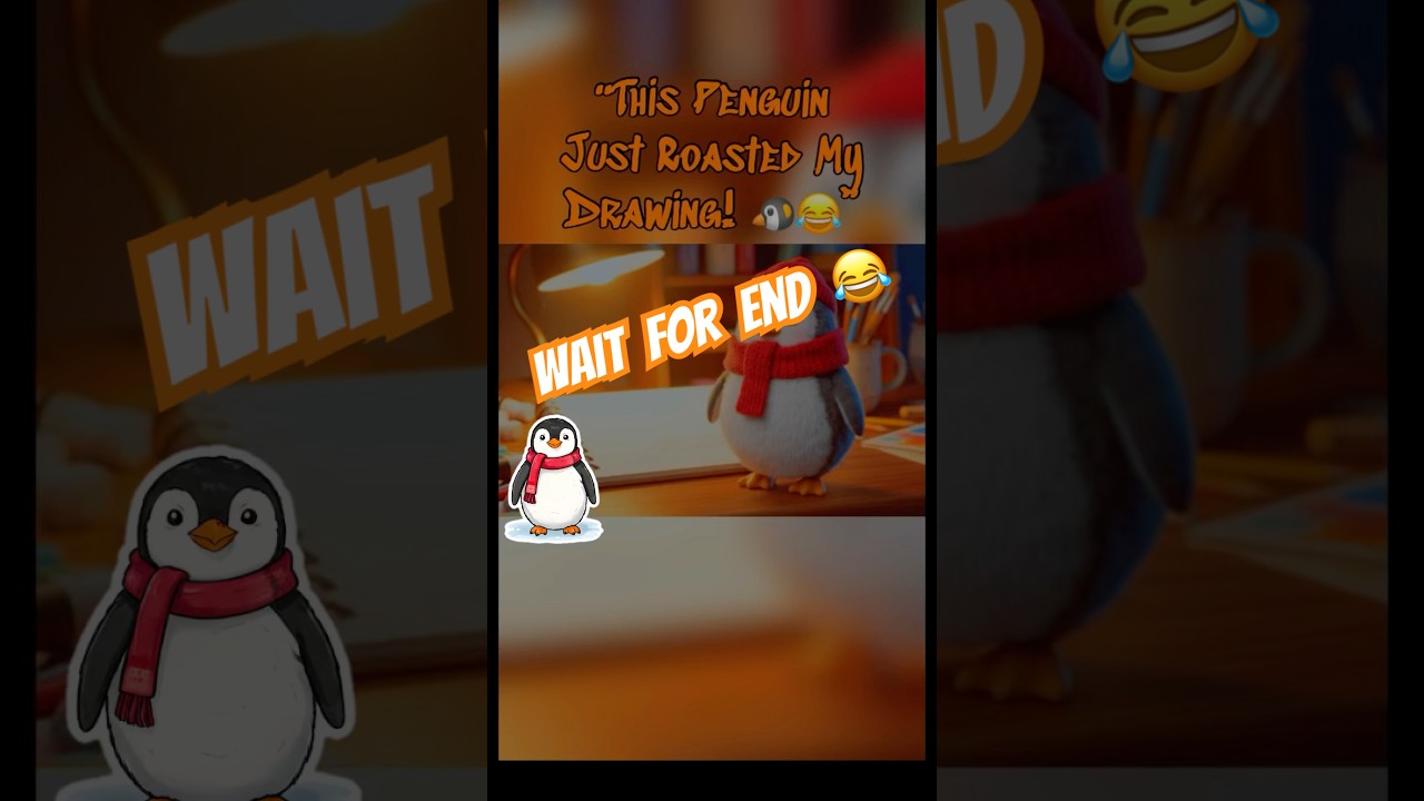 “Sketch to LIFE: CUTEST Penguin Ever! ✏️✨” #shorts #penguin #funny #sketch #diy #art