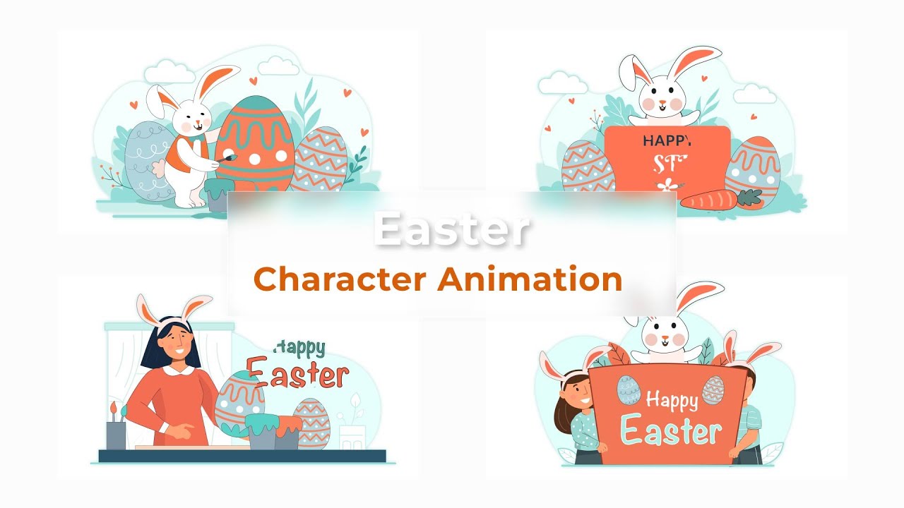 Easter Character Animation Premiere Pro Templates | Premium Vector Images