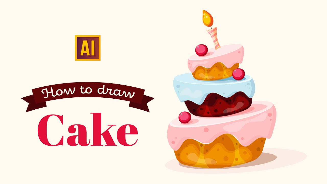 HOW TO DRAW A CAKE | ADOBE ILLUSTRATOR TUTORIAL