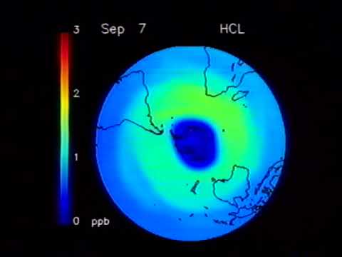 Simulation of the Antarctic ozone hole, 1995