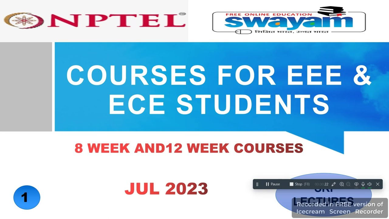 NPTEL JULY 2023 UG LEVEL COURSES FOR EEE AND ECE STUDENTS