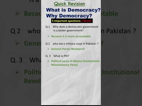 Class 9 Civics Chapter 1: What is Democracy? | Important Questions & Answers #socialscienceclass9