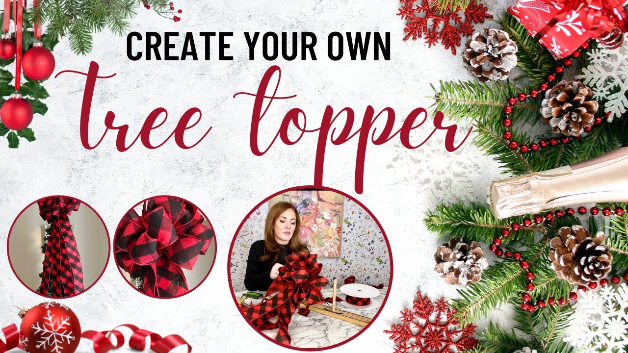 DIY Buffalo Check Tree Topper Bow for Christmas | Step-by-Step Tutorial